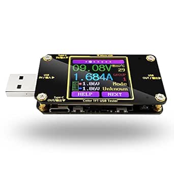 USB Power Meter Tester, A3 USB Tester, Type-C Current and Voltage ...