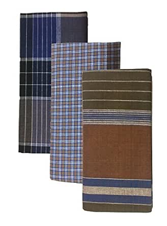 Buy BLUE Leaf Men's 2.25 meter Cotton Multi Color Lungies for Men (Set ...