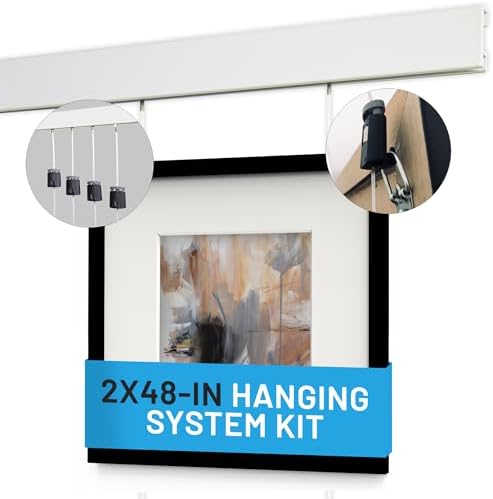 STAS Cliprail Pro Picture Hanging System Set White - Covers 19.69 ft of ...