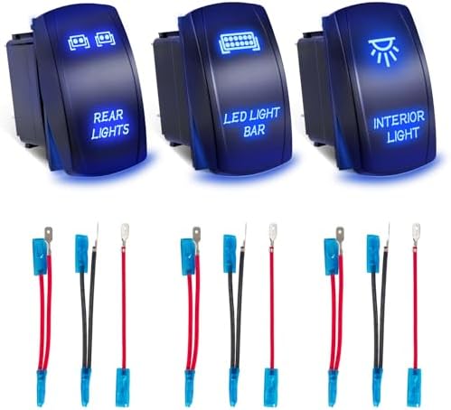 Amazon.com: Anina 3PCS Light Bar Rocker Switch Kit 5Pin SPST 20A/12V ...