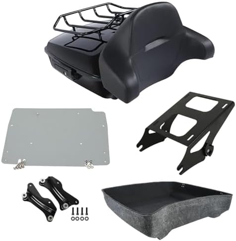 Amazon.com: Vivid Black Chopped Tour Pack Set w/Luggage Rack Mount Rack ...