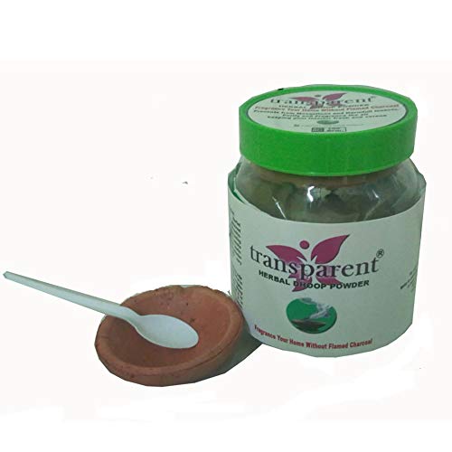 Transparent Herbal Samprani Dhoop Powder with Dhoop Burner Plate for ...
