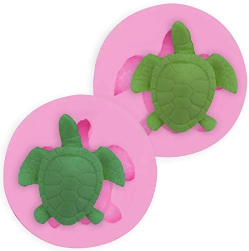 Amazon.com: 2 Pieces Sea Turtle Silicone Mold Turtle Candy Fondant Mold ...