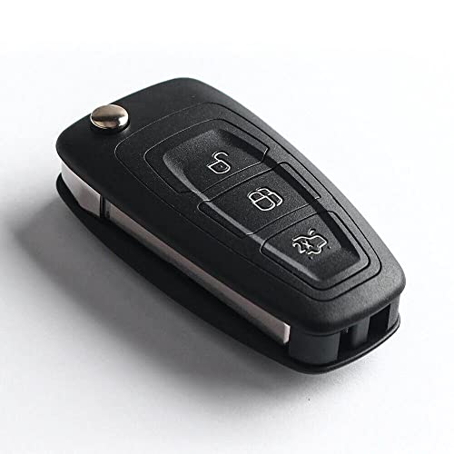 Blank Un-cut 3 Button Flip Remote Key Fob Case for Ford Fiesta MK7 ...