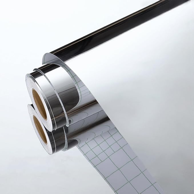 HOMSUN Wall Sticker Mirror for Reflexible Wallpaper Peel &Stick Contact ...