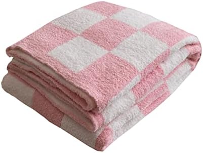 Amazon.com: MH MYLUNE HOME Ultra-Soft Checkered Blanket Microfiber Pink ...
