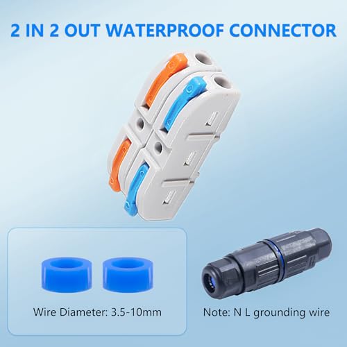 Snapklik.com : 5PCS IP68 Waterproof Junction Box, Outdoor 2 Way ...