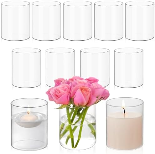 Amazon.com: PINIWON 6 Pack Clear Round Glass Vases, 4.7” W x 3.7” H ...