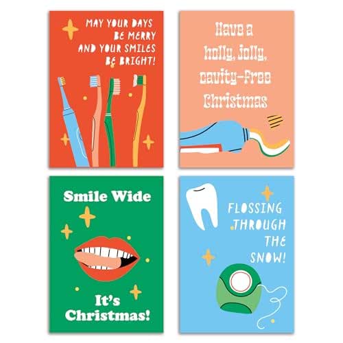 Amazon.com: Ritzy Rose 24 Dentist Christmas Cards for Dental Office ...
