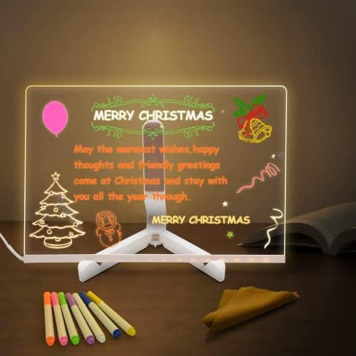 LED Note Board with Colors, Acrylic Writing Message Board with 7 Colors ...