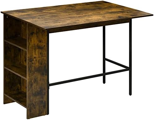 HOOBRO Bar Table, 120 cm Rectangular Pub Table, Dining Table for Living ...