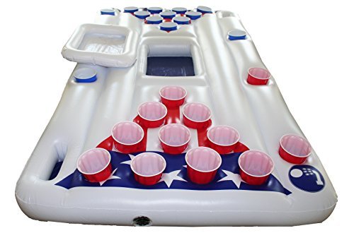 DreambuilderToy Inflatable Barge Floating Beer Pong Table with Cooler ...