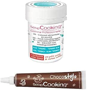 Amazon.com: Powdered food coloring 5 g Turquoise + Edible chocolate pen ...