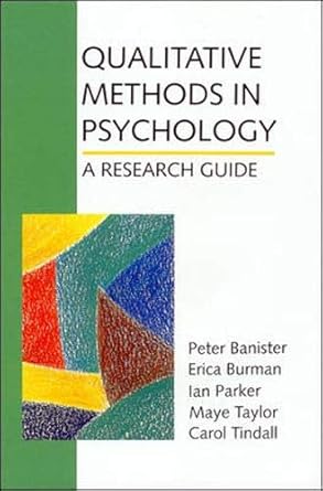 Qualitative Methods in Psychology: A Research Guide: Burman, Erica ...