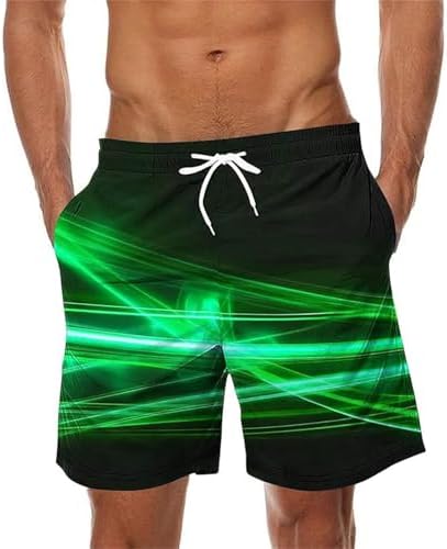 Mens Swim Trunks Swim Suits Board Shorts Casual Elastic Waist Bathing ...