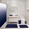 Amazon.com: XLHOMO 24PC Navy Blue Bathroom Set with Shower Curtain and ...
