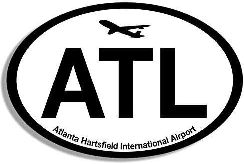 Amazon.com: MAGNET 3x5 inch Oval ATL Atlanta Airport Code Sticker (ga ...
