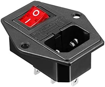 Amazon.com: uxcell IEC320 C14 Inlet Module Plug Connector Fuse Switch ...