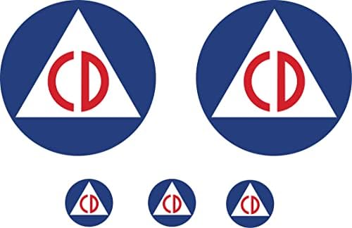 Amazon.com: Civil Defense Defence Sticker Set 5 Decals 3" and 1 ...