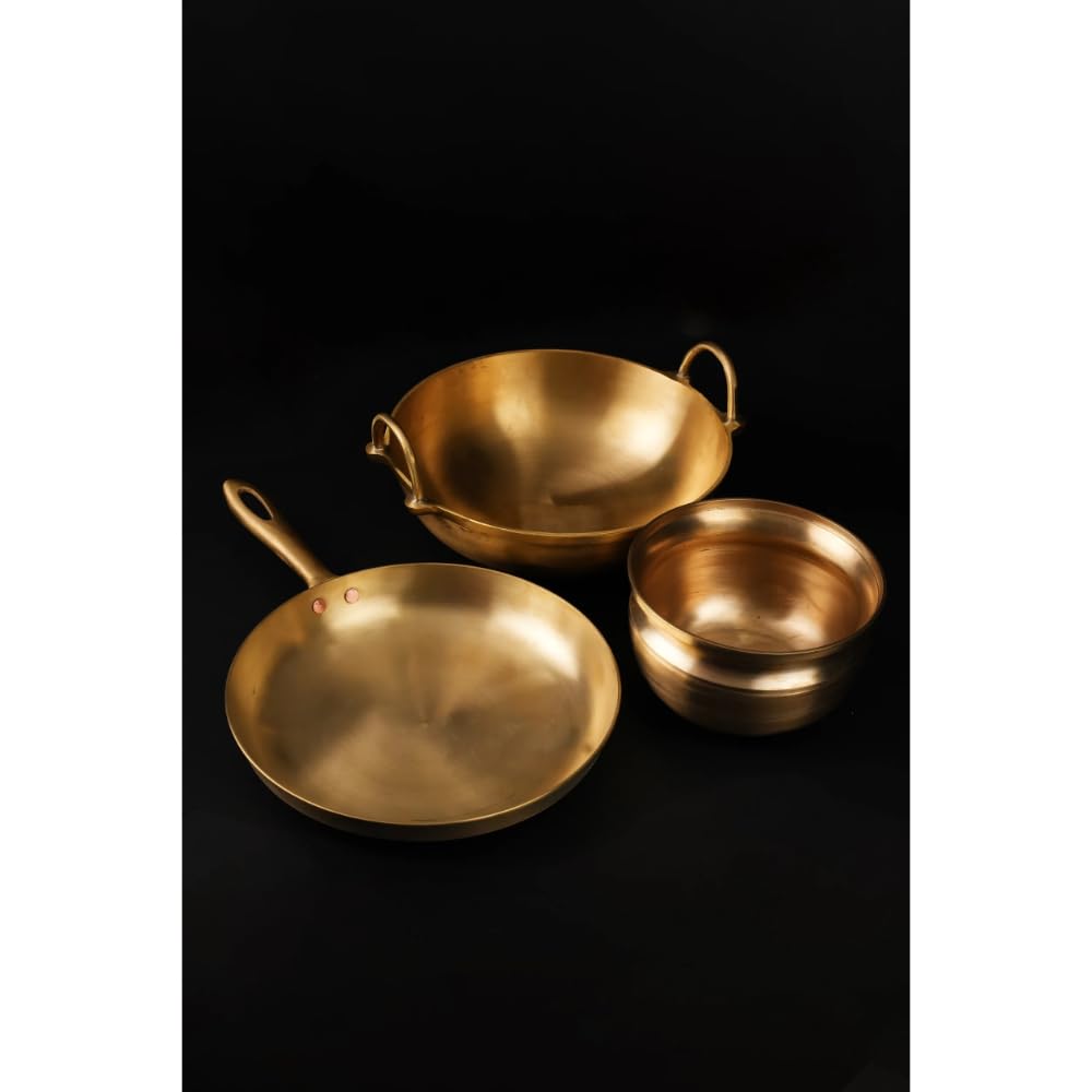 80's Cookware Natural Non Stick Traditional Bronze/Kansa Kitchen ...