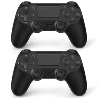 Amazon.com: FASIGO 2 Pack Wireless Controller for PS4 Slim/Pro, 20hs Rechargeable Controller ...