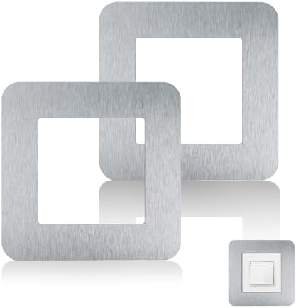 Light Switch Cover Plates, 2Pcs Silver 3.38 Inch Self Adhesive Light ...