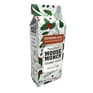 Amazon.com: Harry & David Moose Munch Peppermint Mocha Flavored Gourmet Ground Coffee, 100% ...