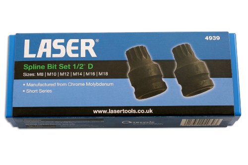 Laser 4939 Impact Spline Socket Bit Set 1/2″D 6pc – BigaMart