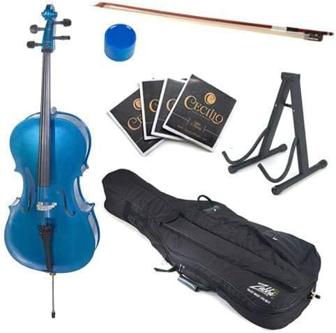Cecilio CCO-Blue Student Cello with Soft Case, Stand, Bow, Rosin ...