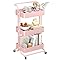 Amazon.com: Mzzelry 3-Tier Metal Rolling Cart with Wheels, Utility ...