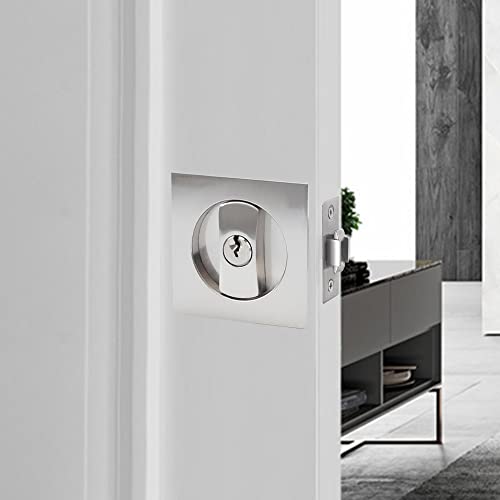 Hoconnie Keyed Pocket Door Lock Privacy Pocket Door Handle with Key ...