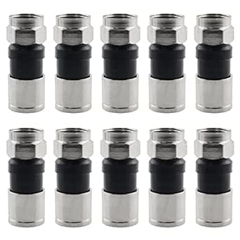 Amazon.com: RG6 Compression Connector MTQY 10PCS Coaxial Cable ...