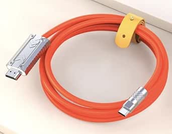 Amazon.com: Heavy-Duty Orange Unbreakable Silicone USB C to HDMI Cable ...