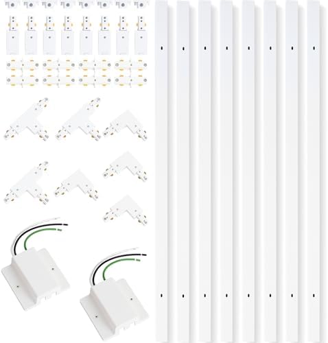 TuyuBEE 20FT H Track Lighting Rails Kit with Floating Canopy Connector ...