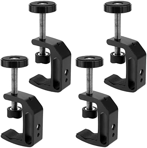 FUNSUEI 4 Pack Universal C Clamp, Desk C-Clamp with 1/4 and 3/8 Thread ...