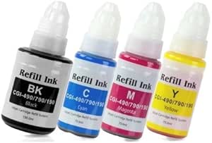 Original Quality GI-490 GI-590 (4-Pack) Ink Compatible with Canon GI490 ...