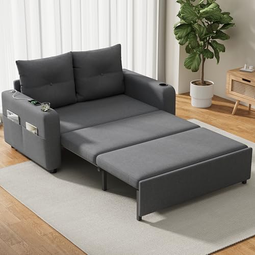 3-in-1 Sofa Bed, Pull-Out Sofa Bed with Sleeping Function, Double Sofa ...