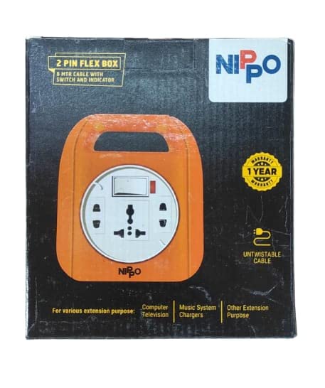 Nippo Brand Extension Cord with 1 yrs Warranty 8 Meter PR13 : Amazon.in ...
