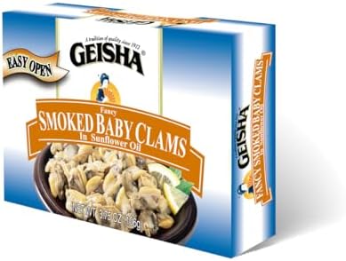 Amazon.com: GEISHA Smoked Baby Clams in Sunflower Oil 3.75oz (Pack of ...