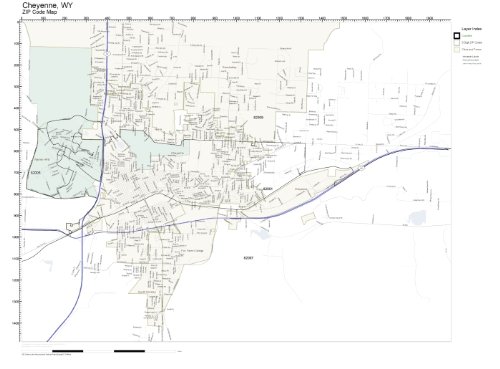 ZIP Code Wall Map of Cheyenne, WY ZIP Code Map Laminated: Amazon.com ...