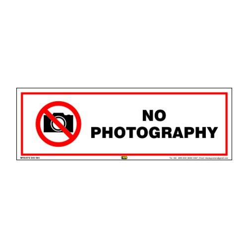 Mr. Safe - No Photography Sign Eco Vinyl Sticker 15 Inch X 6 Inch ...