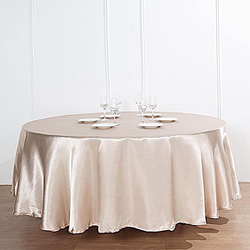 Amazon.com: Beige 120" Satin Round Tablecloth : Home & Kitchen