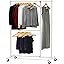 Amazon.com: SimpleHouseware Dual Bar Adjustable Garment Rack, Chrome ...