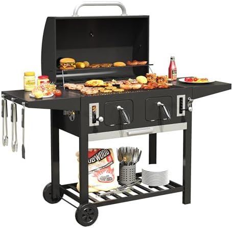 Amazon.com: Charcoal Grill Outdoor BBQ Grill, Extra Large Cooking Area ...