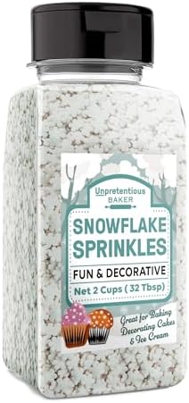 Amazon.com: Unpretentious Snowflake Sprinkles, 2 Cups, Cake & Cookie ...