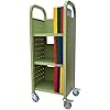 Amazon.com: Workington Single Bank Rolling Book Truck Book Cart with 3 ...