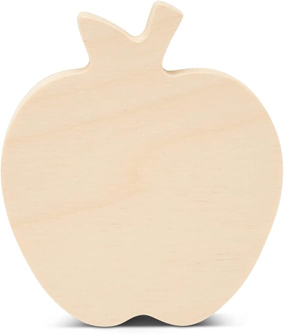 Amazon.com: Chunky Wooden Apple Cutouts 4-inch x 3-3/8-inch, Pack of 5 ...