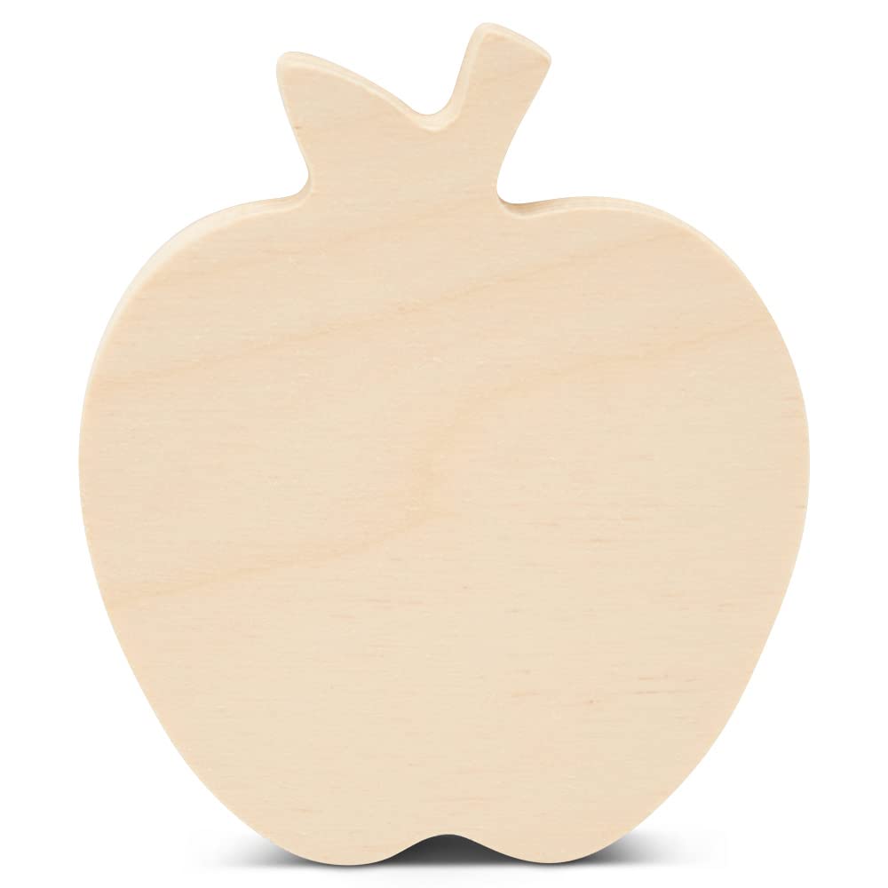 Amazon.com: Chunky Wooden Apple Cutouts 4-inch x 3-3/8-inch, Pack of 5 ...