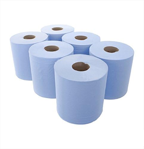 Northwood Hygiene 6 x Blue Paper Rolls - 2 Ply Embossed Centre Feed ...