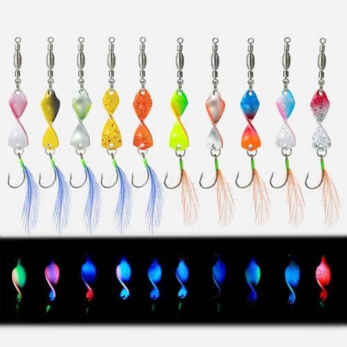 SANTUO 10Pcs Fishing Spinners, 2# Hooks Trout Spinners 4g with Storage ...